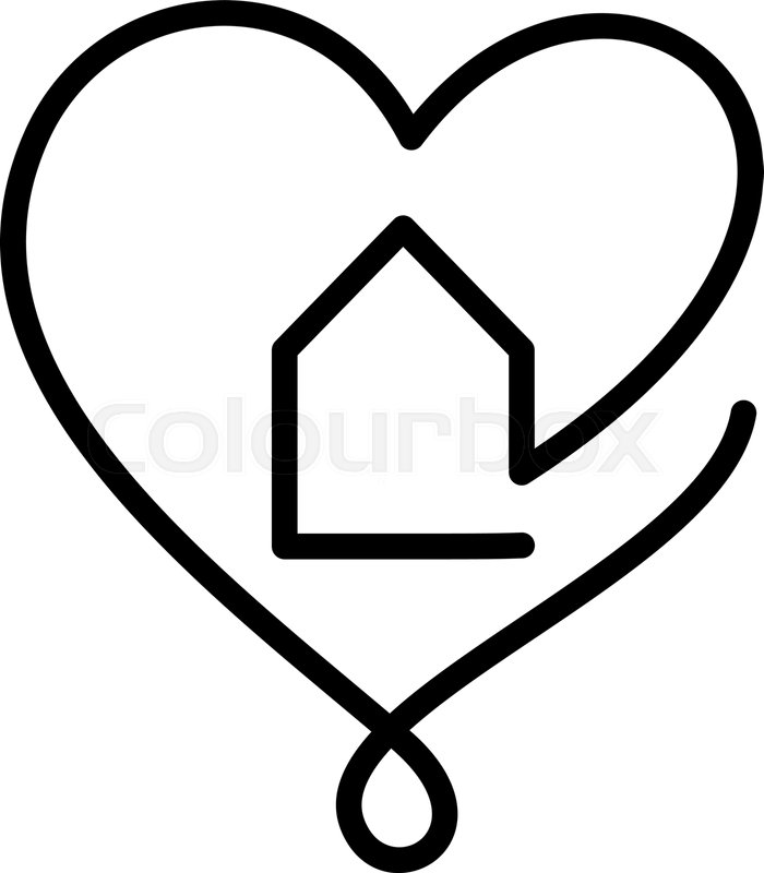House Heart Vector Graphic