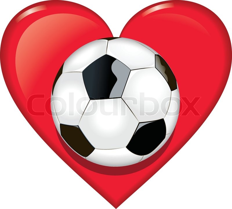 LOVE FOOTBALL WITH HEART | Stock vector | Colourbox