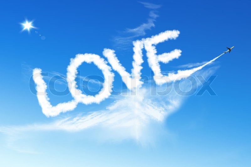 LOVE Text cloud on the blue sky | Stock image | Colourbox