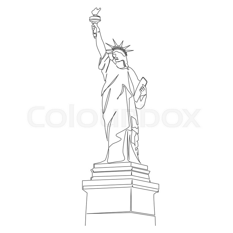 Statue Of Liberty Outline Drawing