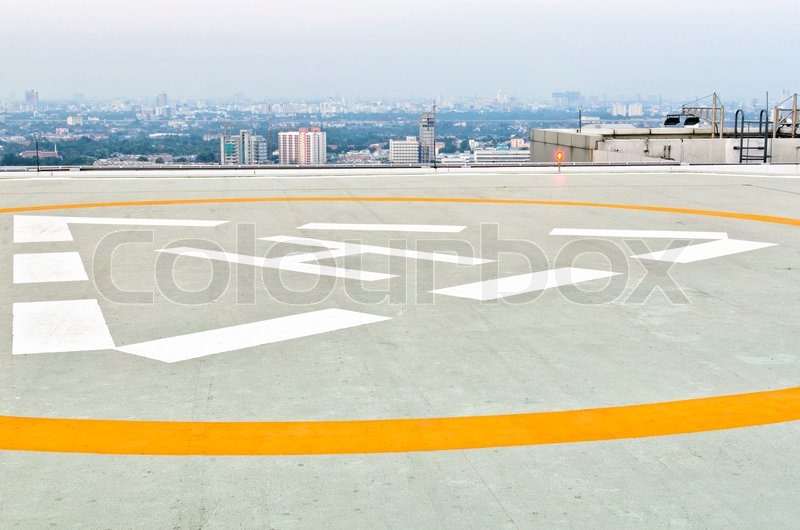 Helicopter landing pad on building | Stock image | Colourbox