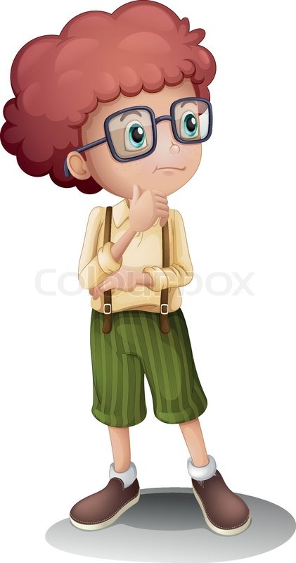A thinking boy | Stock vector | Colourbox