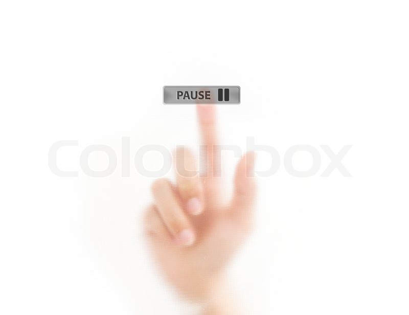 Finger pressing pause icon button | Stock image | Colourbox