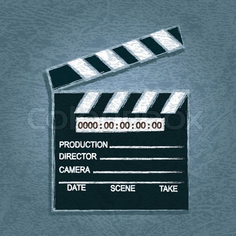 Cinema clapper, Clapboard with Grunge ... | Stock vector | Colourbox