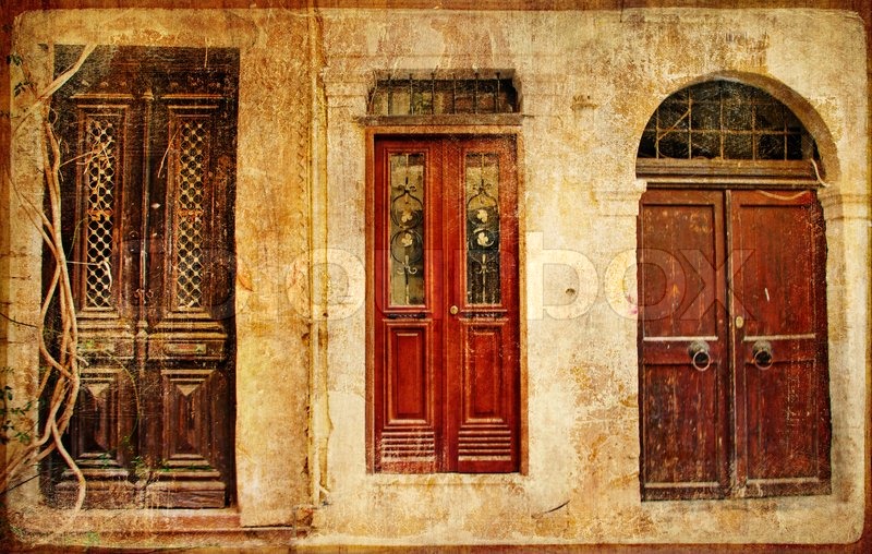 Old greek doors | Stock image | Colourbox