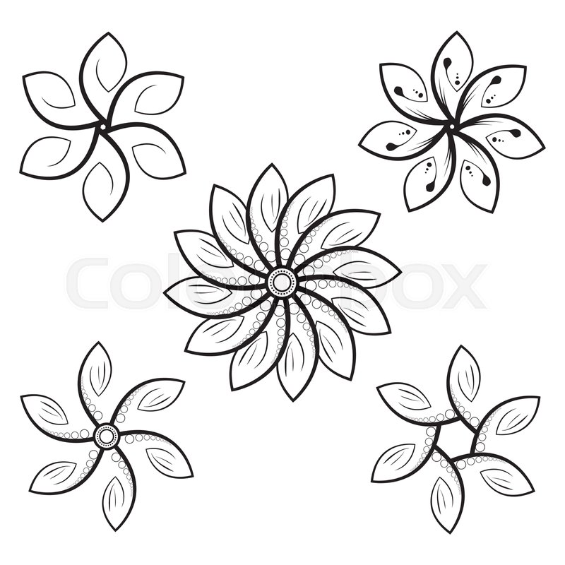 Geometric Flower Drawing