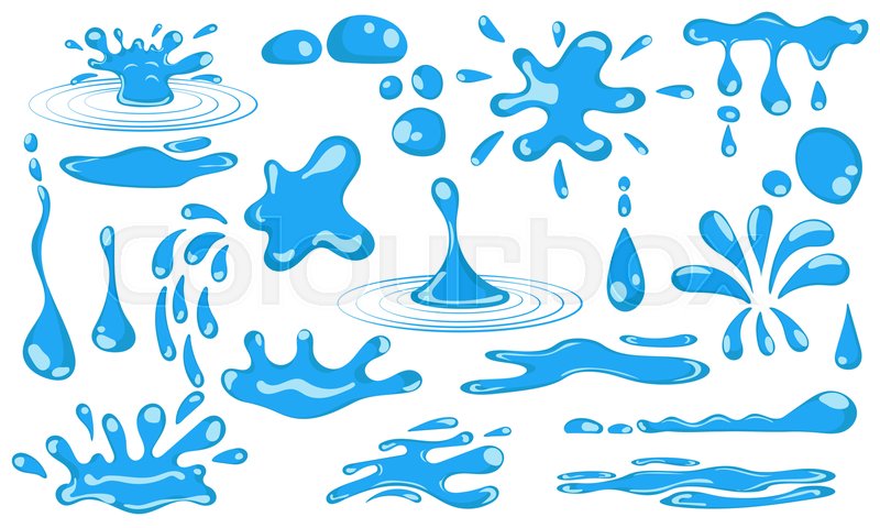 Splash Water Droplets Cartoon