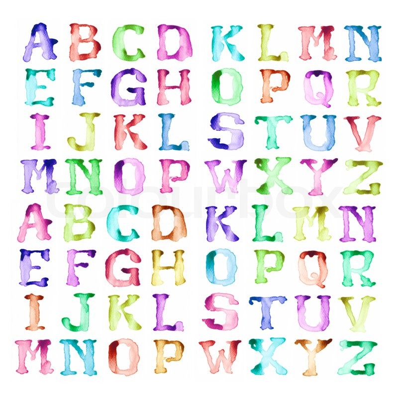 Alphabet write by watercolors modern ... | Stock Photo | Colourbox