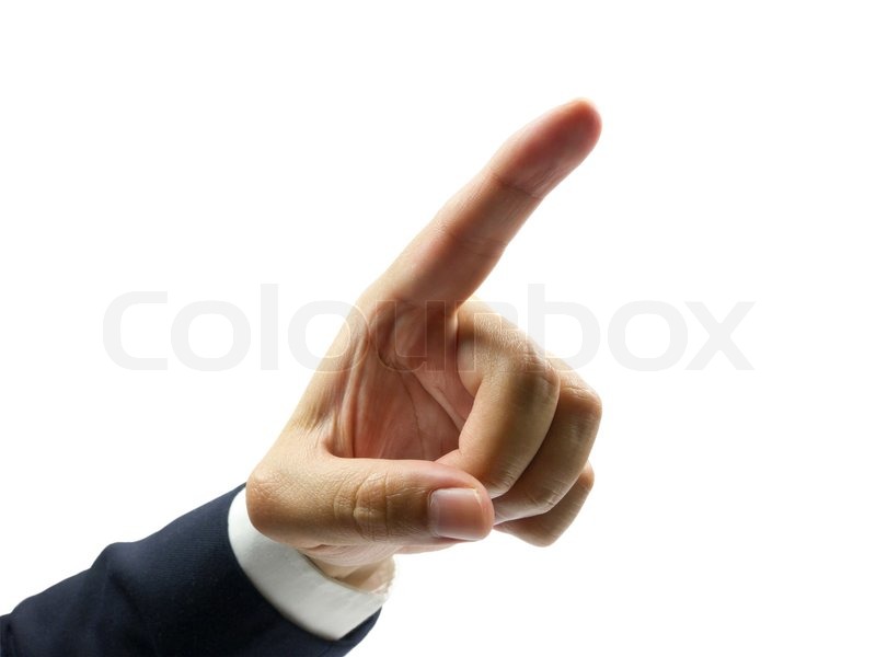 Pointing Hand over white background | Stock image | Colourbox