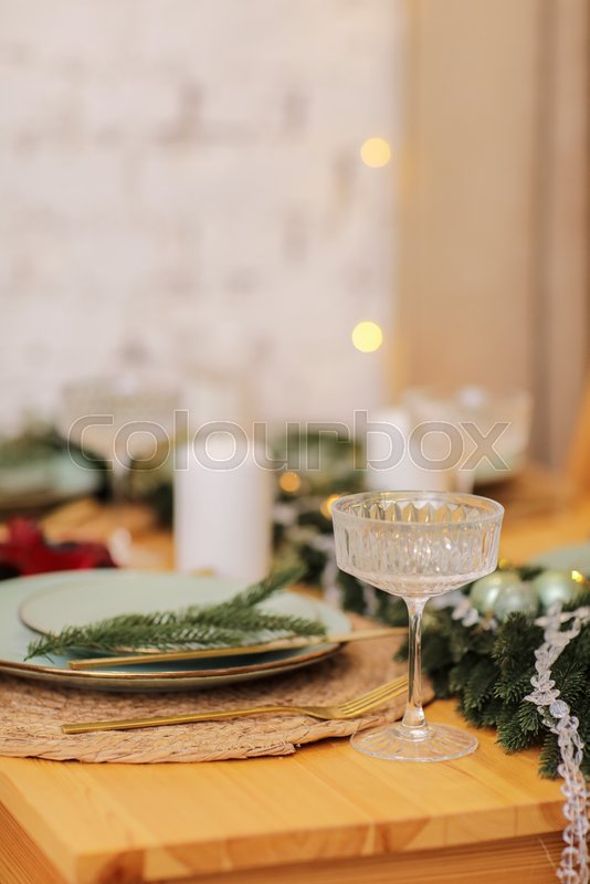 Empty Place Setting At Dinner Table