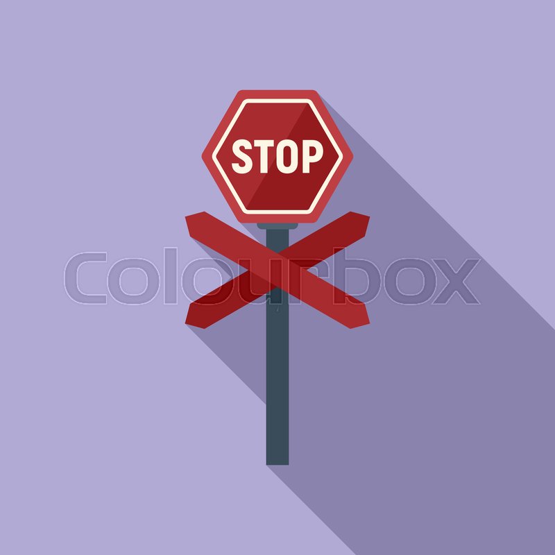 Stop Sign Icon Flat