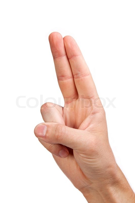 Hand gesture number four closeup ... | Stock image | Colourbox