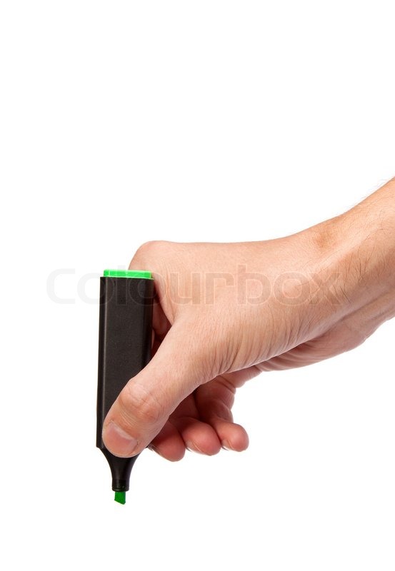 Hand with a marker drawing isolated | Stock image | Colourbox