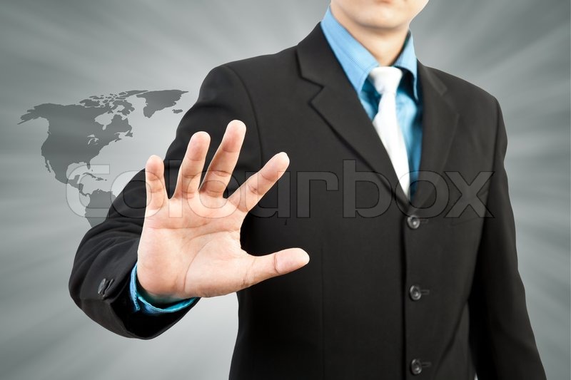 Businessman hand touching screen | Stock image | Colourbox
