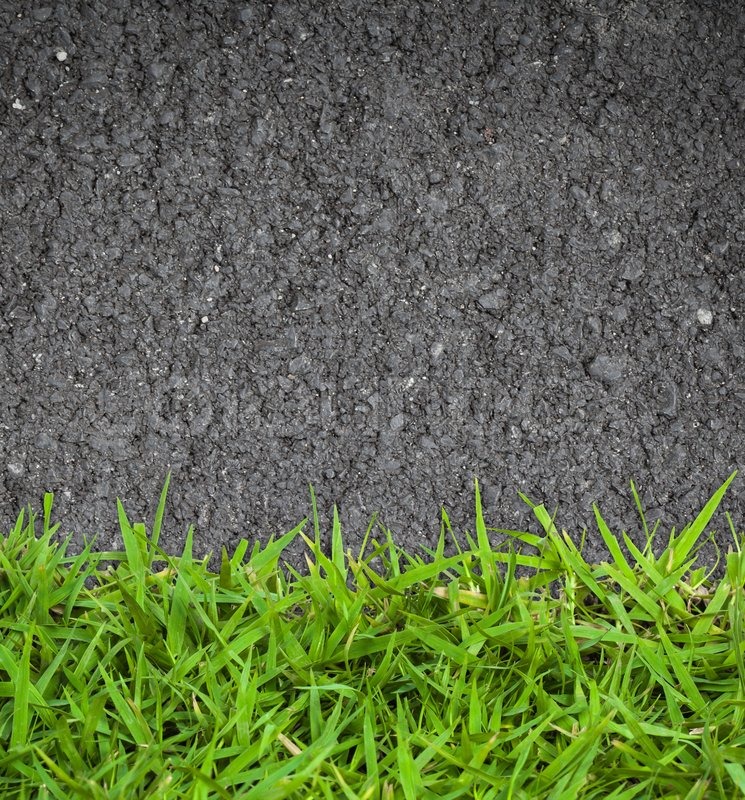 Green grass and asphalt Texture | Stock image | Colourbox