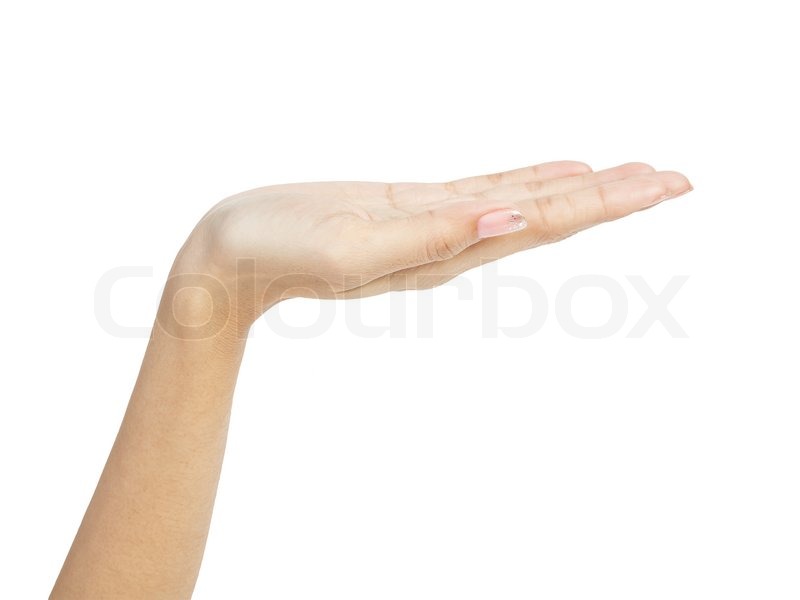 Weibliche Frau Hand halten isoliert auf ... | Stock Bild | Colourbox