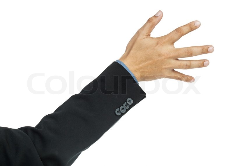 Businessman hand pushing screen on ... | Stock image | Colourbox