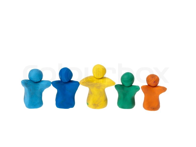 Team of plasticine people | Stock image | Colourbox