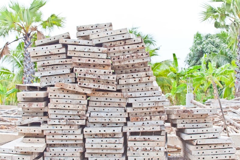 Construction, stack cement sheets model | Stock image | Colourbox