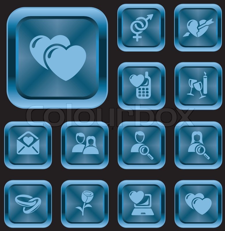 Love and dating button set | Stock vector | Colourbox