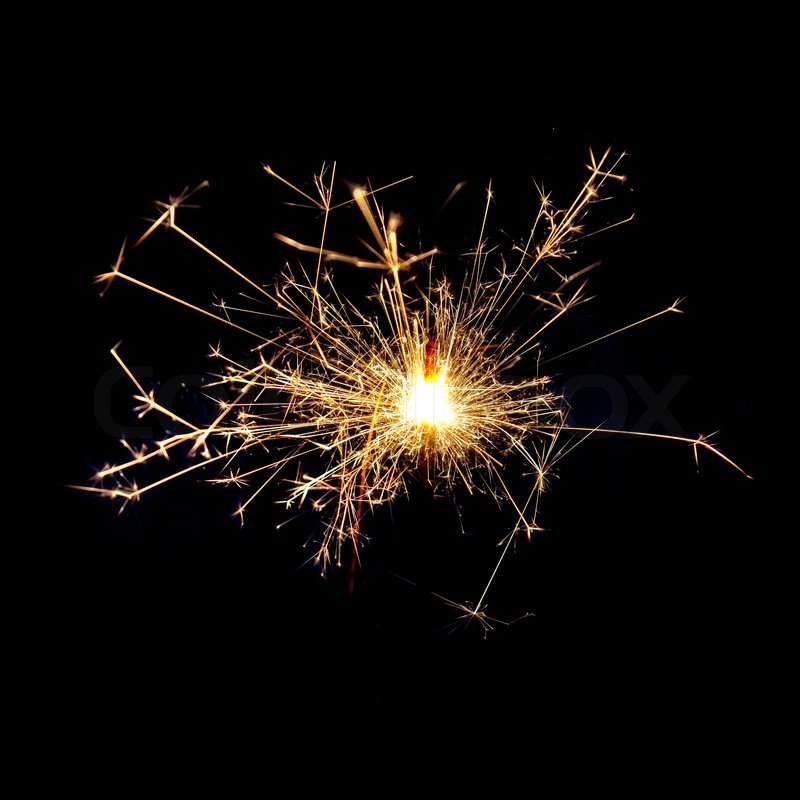 Bengal fire sparkle on black | Stock image | Colourbox