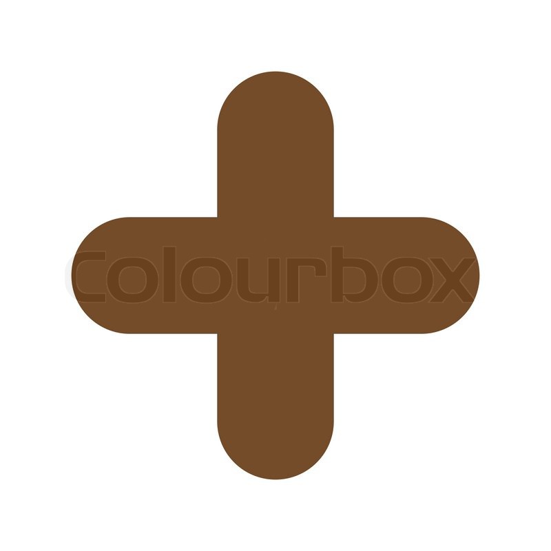 Icon - plus - brown | Stock vector | Colourbox