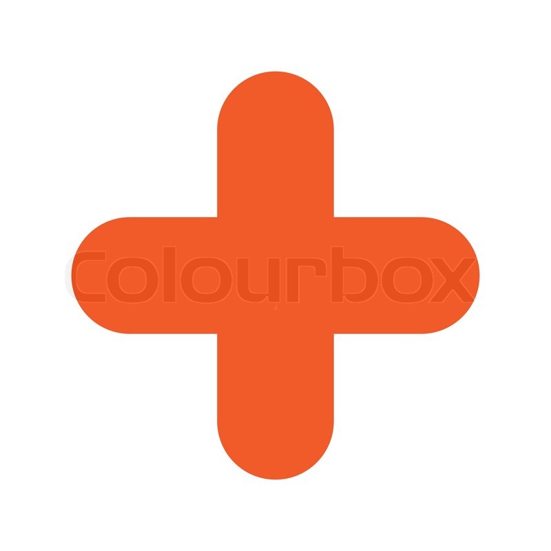 Icon - plus - orange | Stock vector | Colourbox