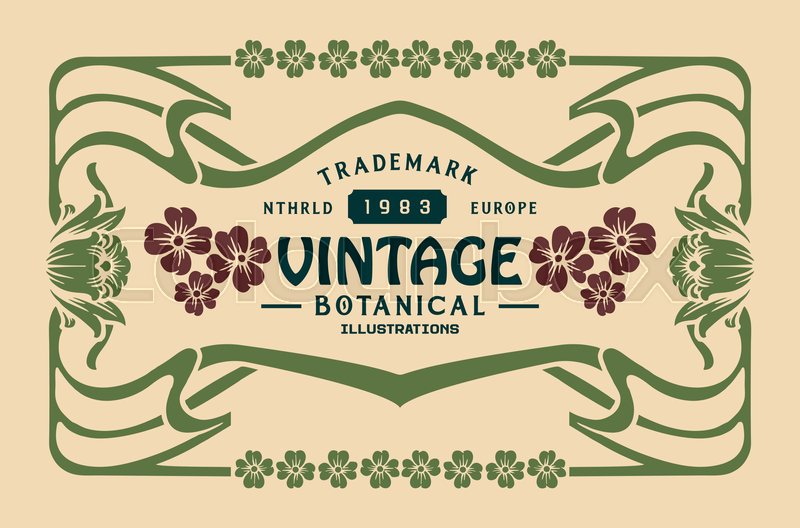 Vintage Floral Label Vector