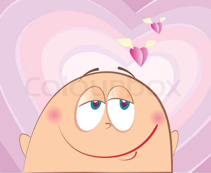 Happy cartoons face with love ... | Stock vector | Colourbox