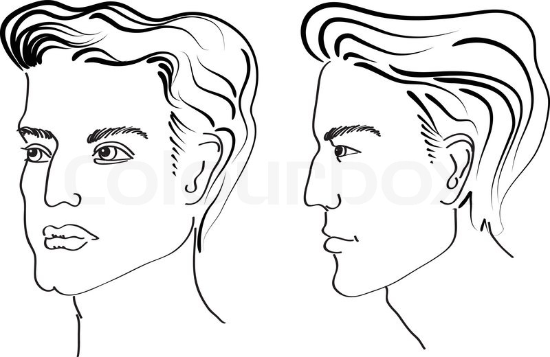 Hairstyle elements for salon with face ... | Stock vector | Colourbox