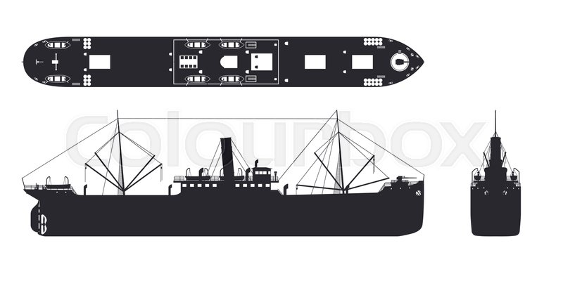 Ship Front Silhouette Vector