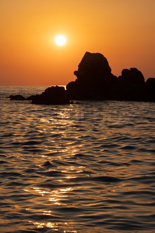 Orange Sunset Ocean Landscapes