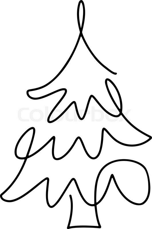 Evergreen Tree Outline Drawing