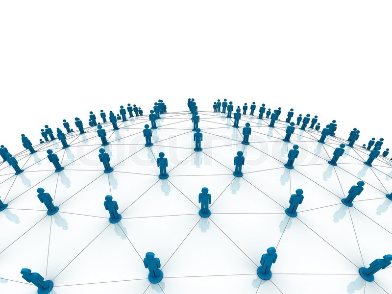 Social network concept over white ... | Stock image | Colourbox