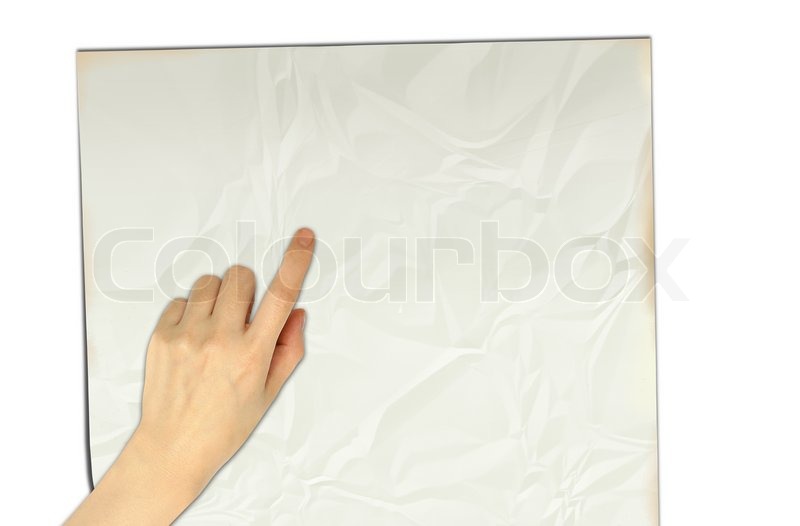 Hands holding up a piece of paper withn ... | Stock image | Colourbox