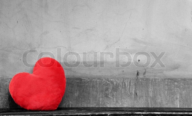 Red heart shaped with wall | Stock image | Colourbox