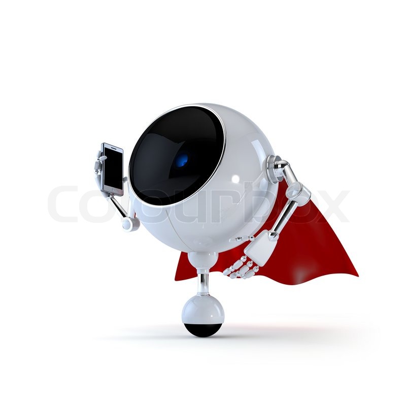 Robot on Phone and Talking | Stock image | Colourbox