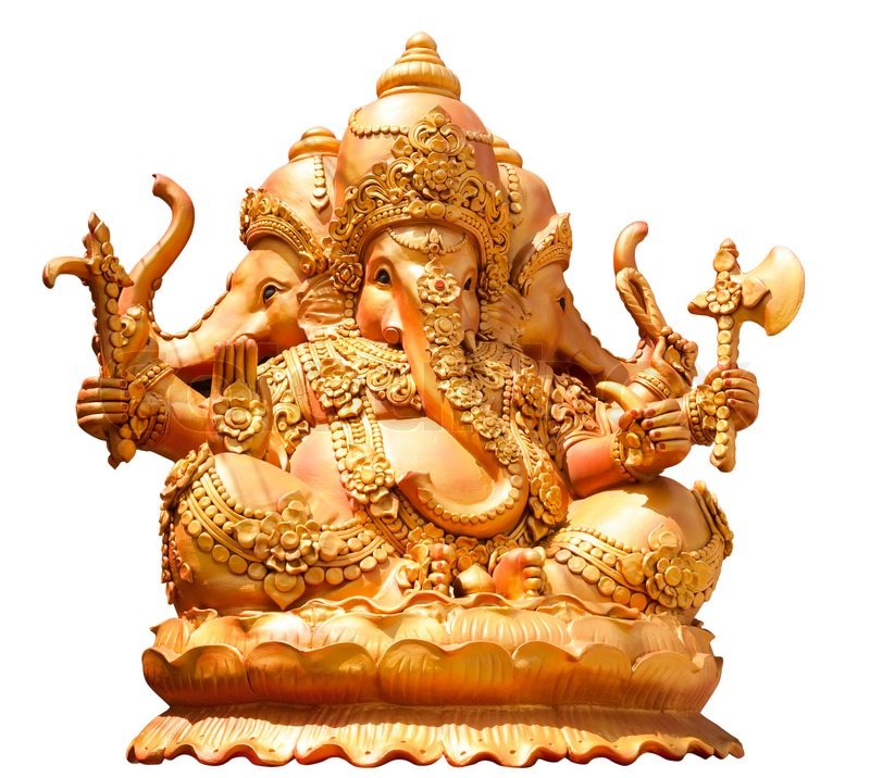 Gold Ganesha god of Hindu in full ... | Stock image | Colourbox