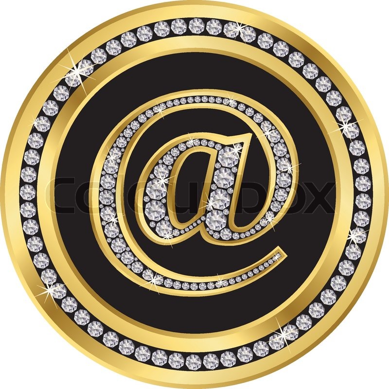 E mail icon ,golden sign with ... | Stock vector | Colourbox