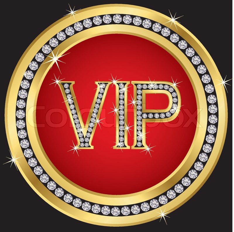 Vip golden icon with diamonds,vector | Stock vector | Colourbox