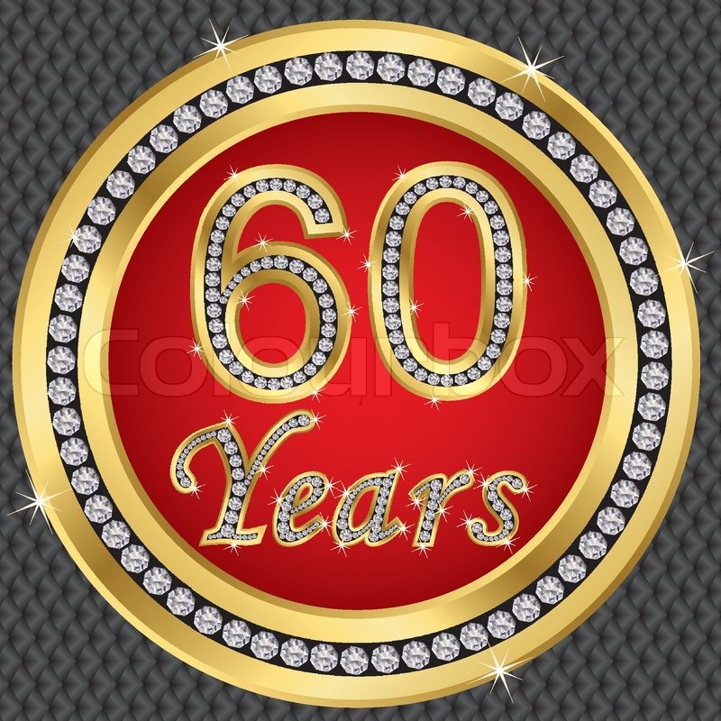 60 years anniversary golden happy ... | Stock vector | Colourbox