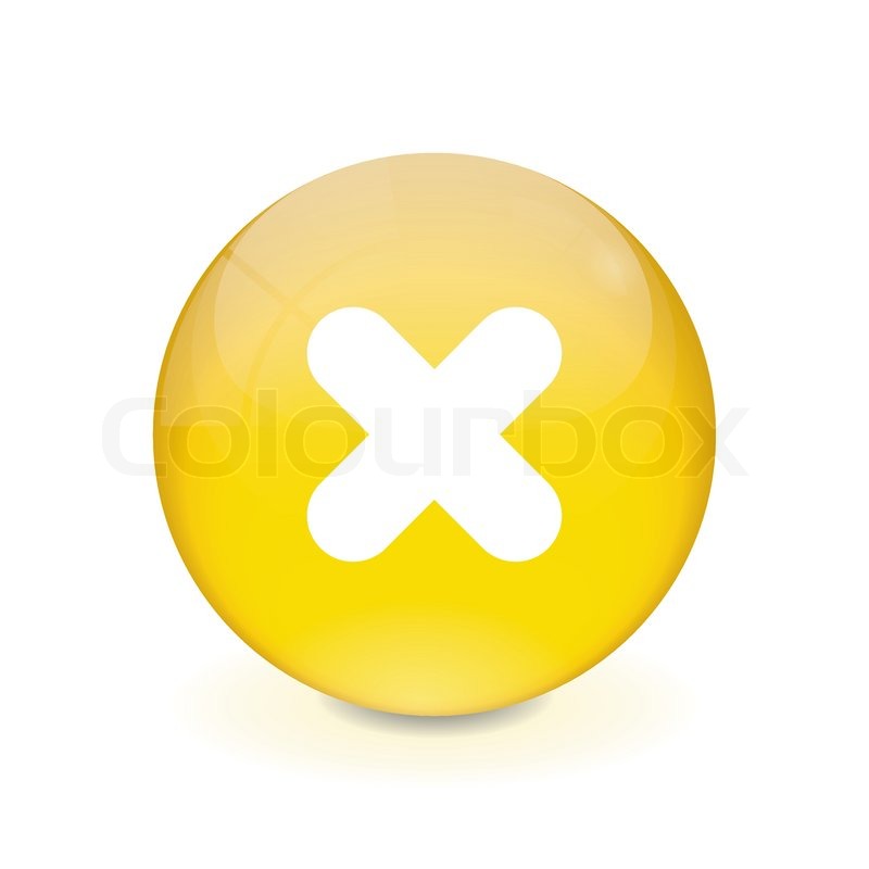 Round yellow button - cancel icon | Stock vector | Colourbox