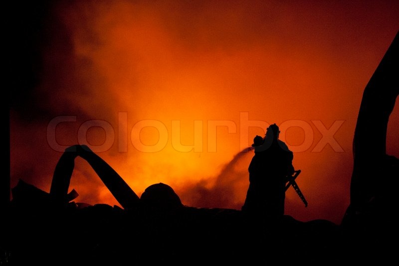 Praying Firefighter Cross Silhouette