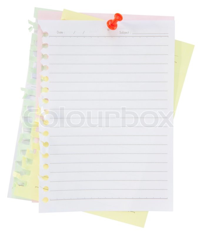 Paper sheet and pin | Stock image | Colourbox