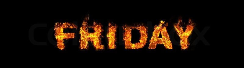 Friday text on fire | Stock image | Colourbox