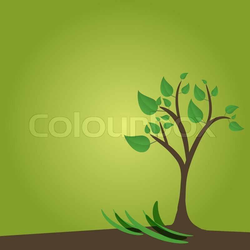 Green tree on green background | Stock vector | Colourbox