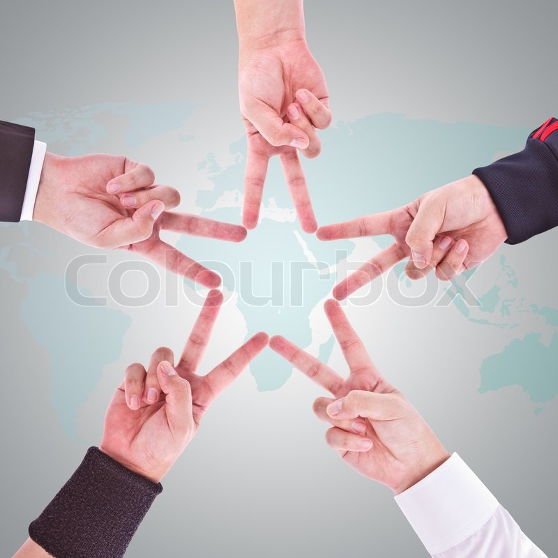 Hands in the form of a star | Stock image | Colourbox