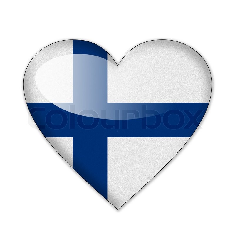 Finland flag i hjerte form isoleret på ... | Stock foto | Colourbox