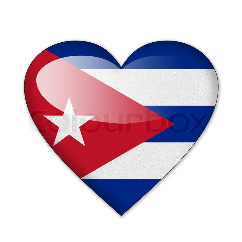 Cuba Flag In Heart Shape Isolated On Stock Image Colourbox