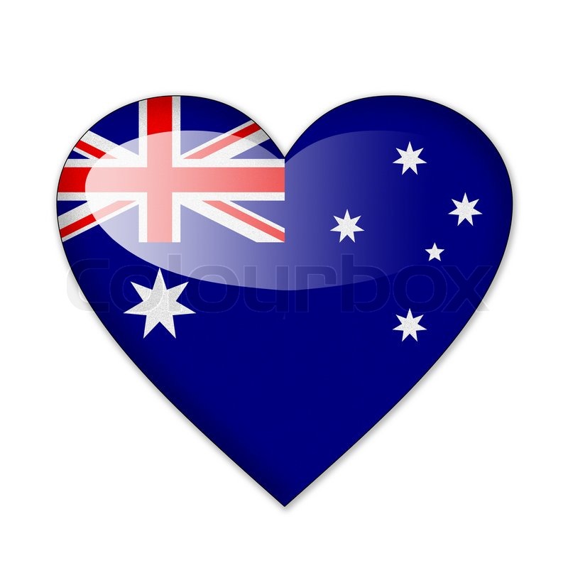 Australia flag in heart shape isolated ... | Stock image | Colourbox